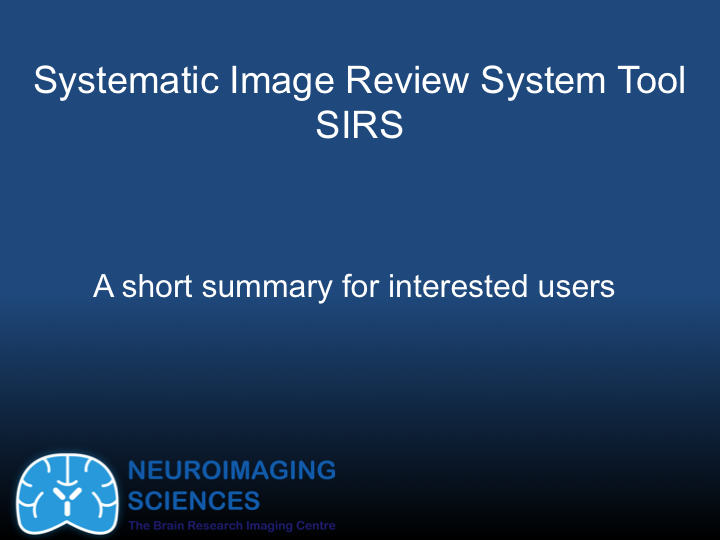 SIRS Short Presentation 1